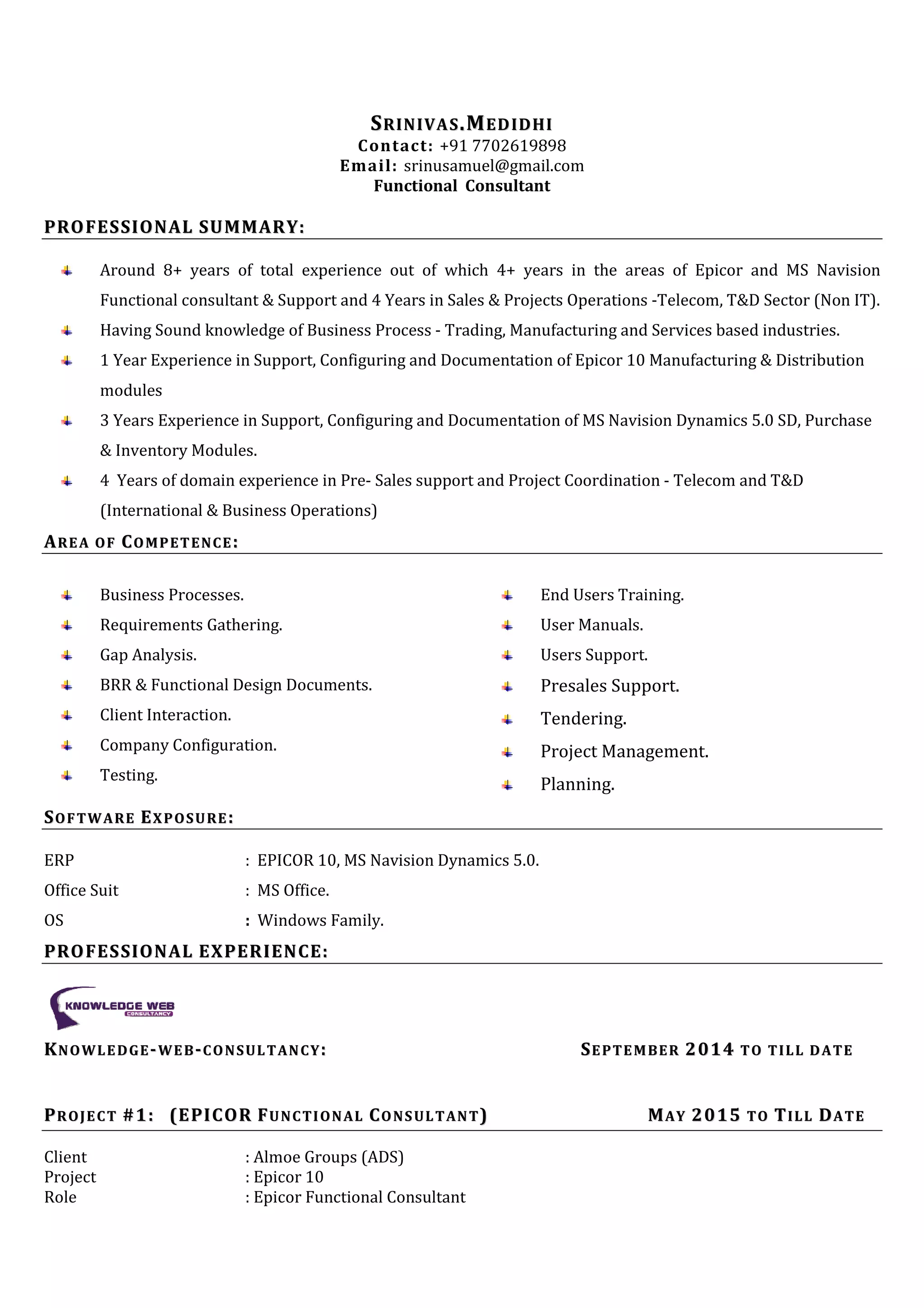 Srinivas Functional Consultant CV | PDF