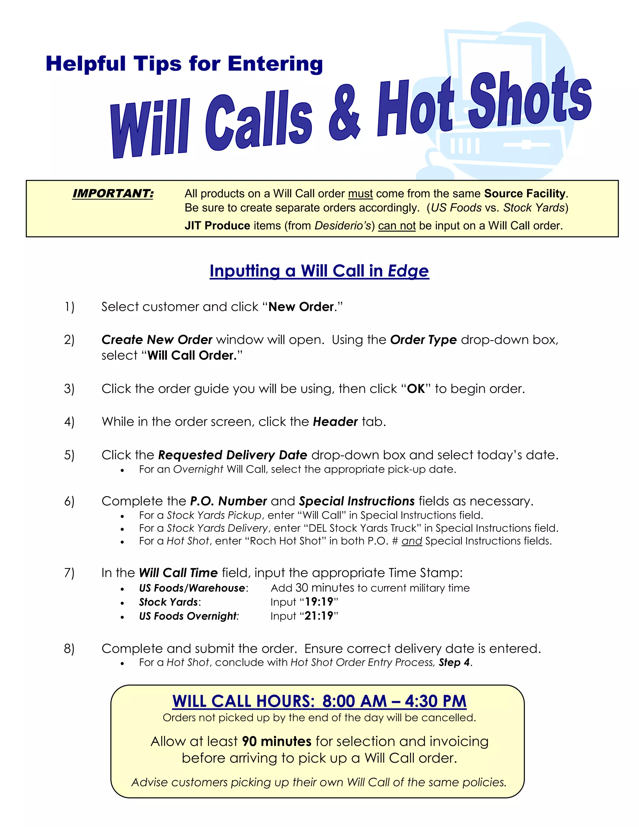 Will Call Guide | PDF