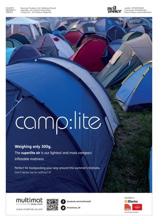 Multimat Portfolio Pages | PDF | Camping | Travel Type