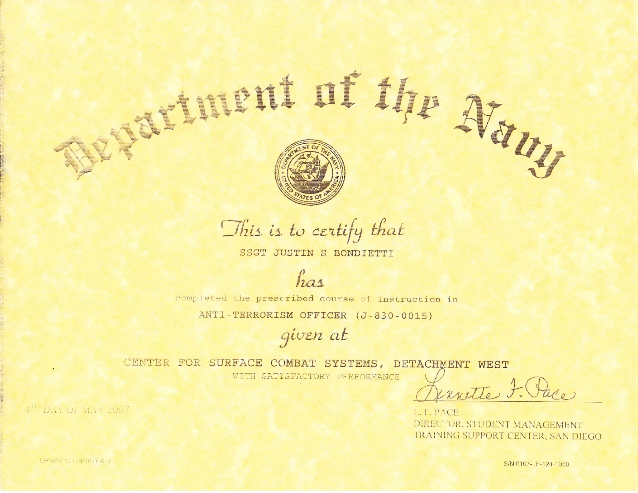 Antiterrorism Officer Certification | PDF