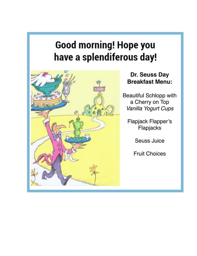 Dr. Seuss Menu SIgns | PDF