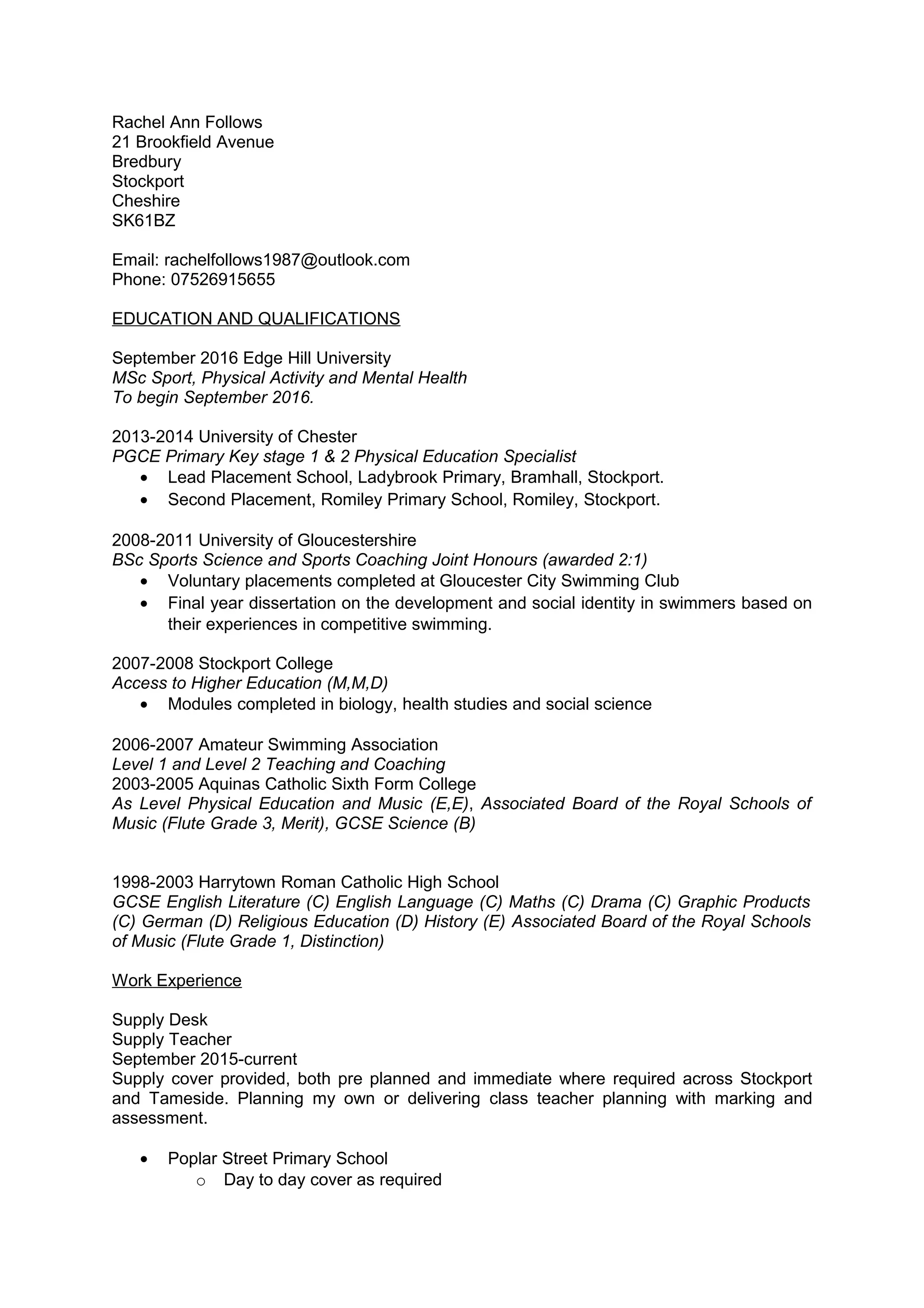 CV August 2016 | DOC