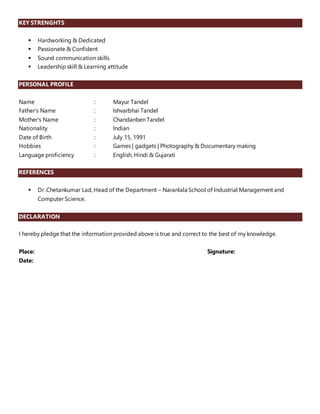 CV_Mayur | PDF