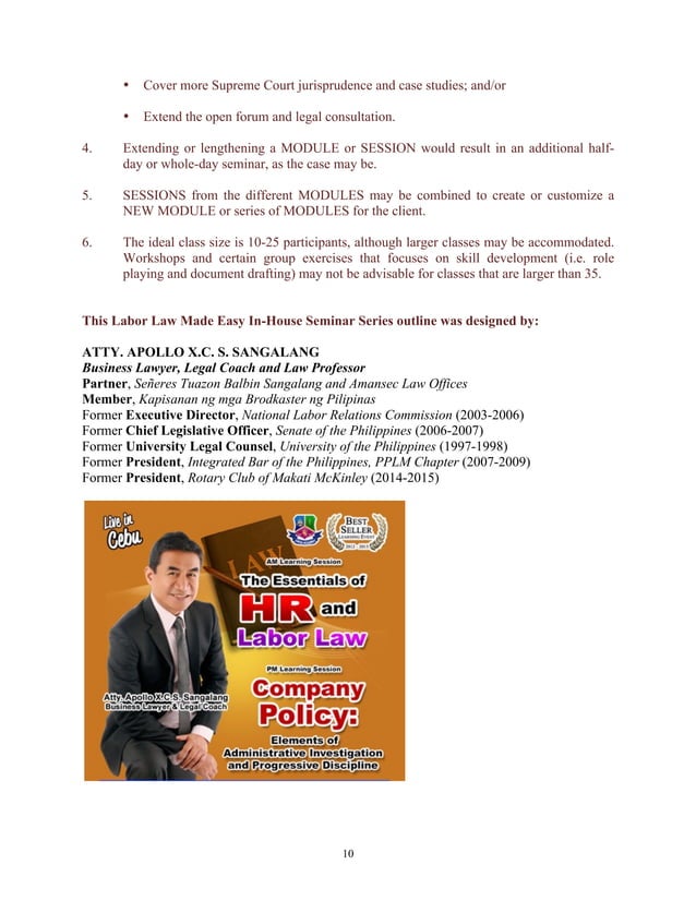 Labor Law Made Easy In-House Seminar Outline ver6 | PDF