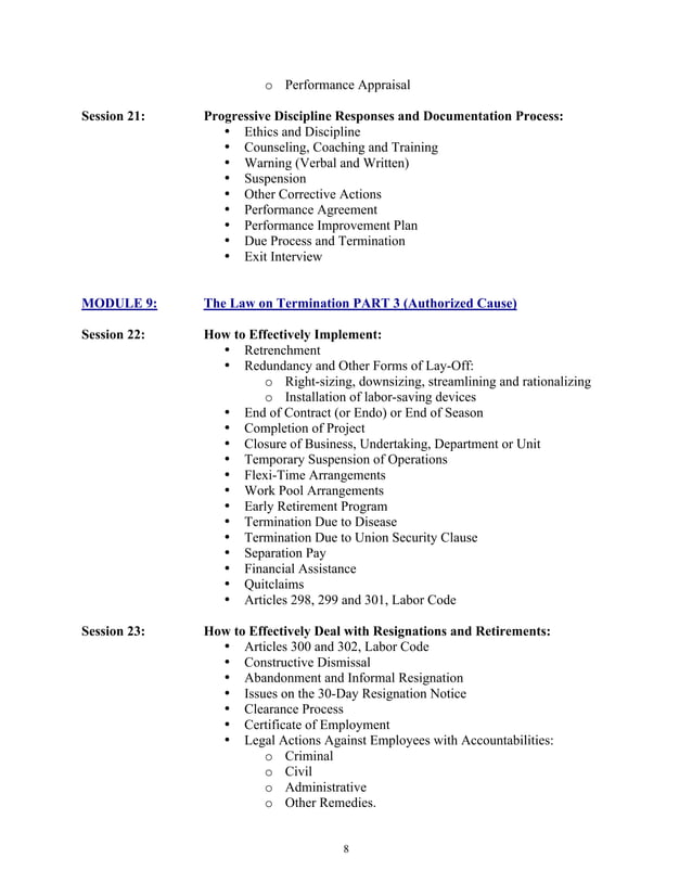 Labor Law Made Easy In-House Seminar Outline ver6 | PDF