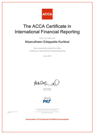 Certificate | PDF | Business Accounting & Finance | Business