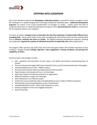 Stepping Into Leadership | PDF | Business | Business and Finance