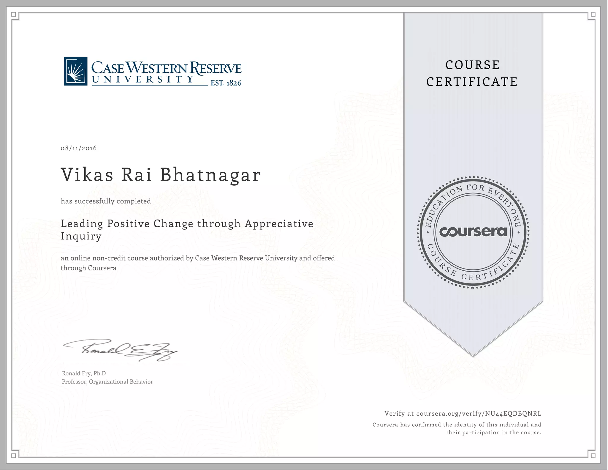 COURSE CERTIFICATE | PDF