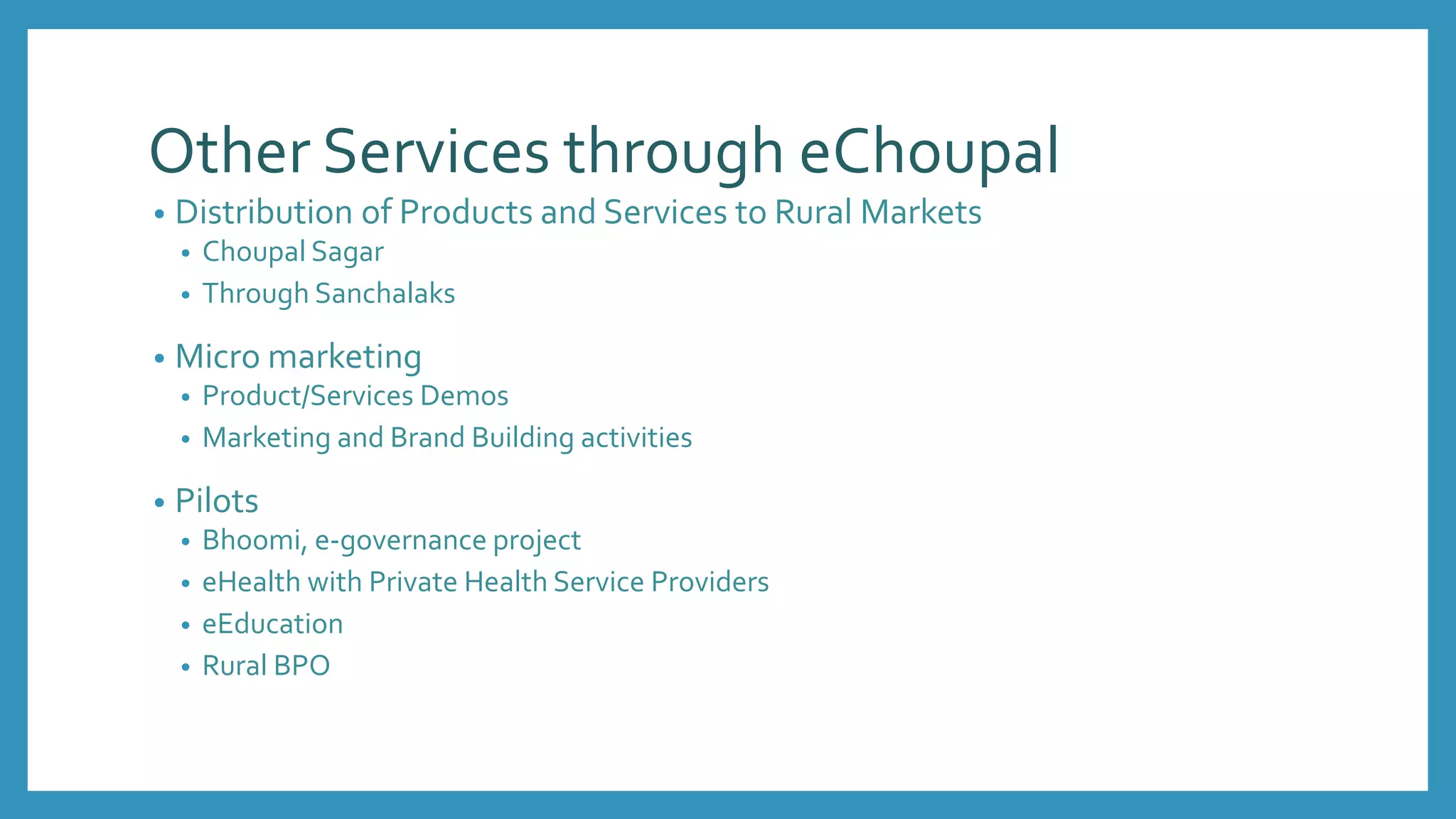 ITC E-Choupal | PPTX