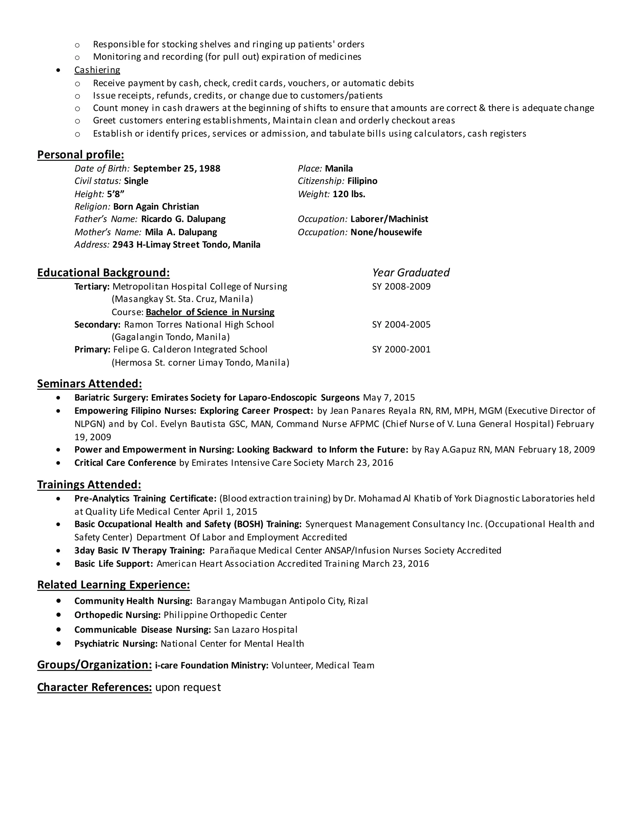 May Joy A. Dalupang RN | DOCX