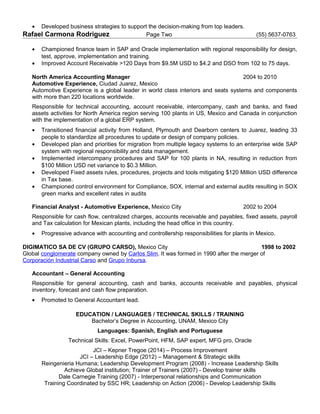 Carmona, Rafael LinkedIn CV English&Spanish | DOC