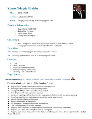Youssef Magdy CV | PDF