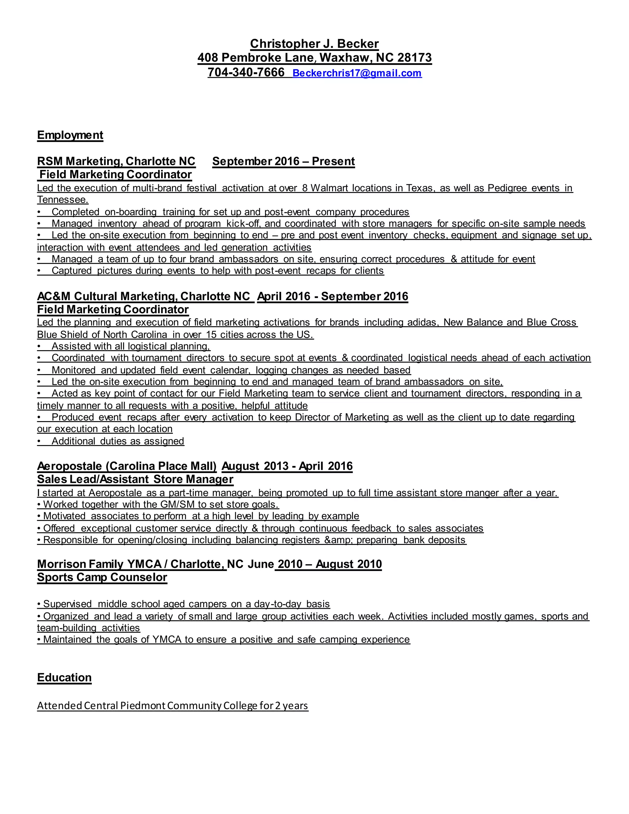 Becker's Resume (1) | PDF