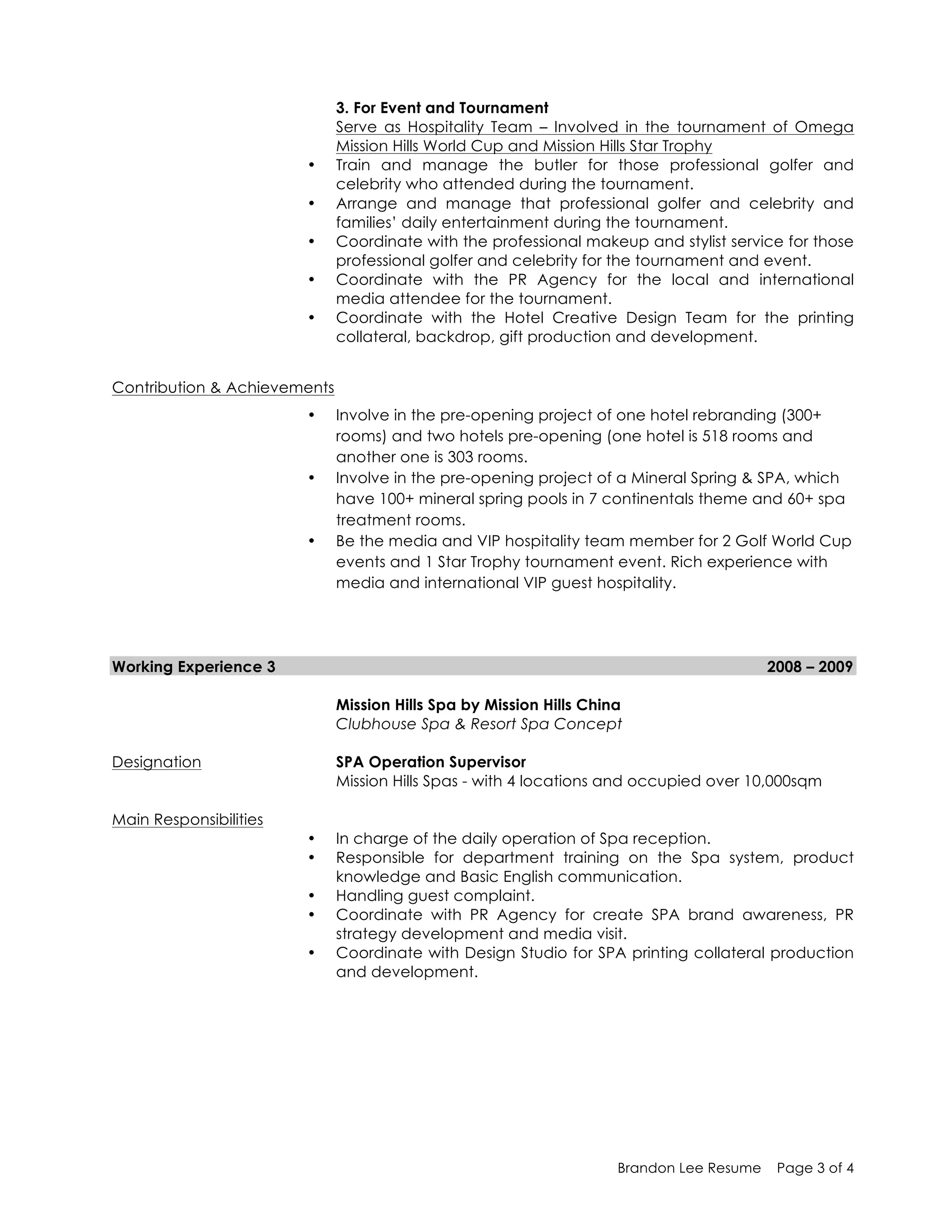 Brandon's Curriculum Vitae | PDF