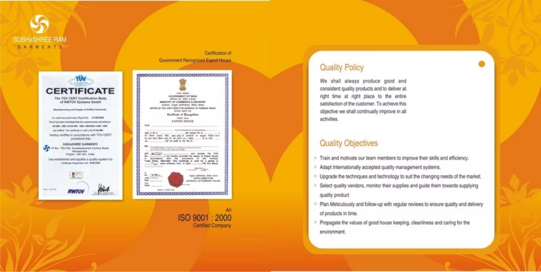 Subhashree Ram Garments Profile | PDF