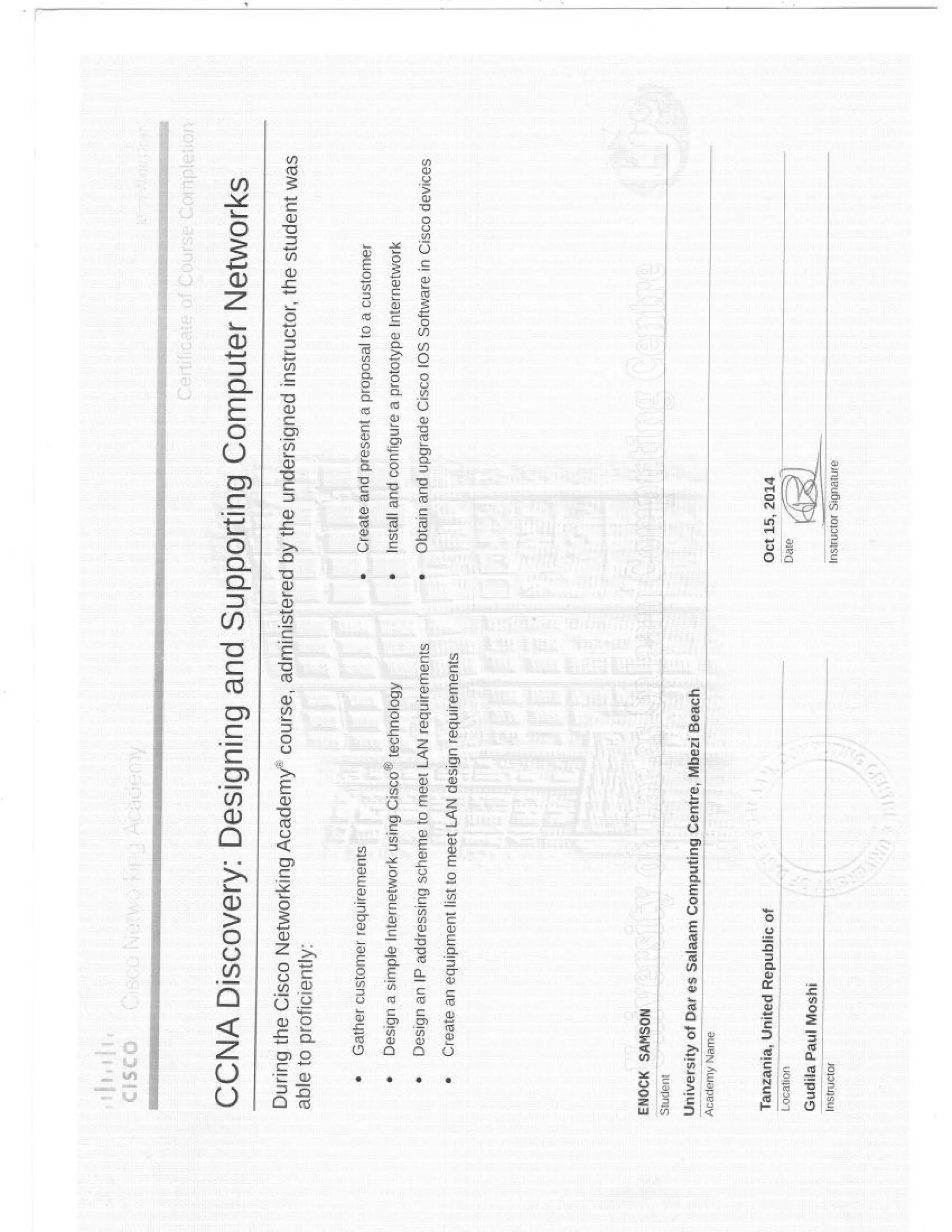 CISCO NETWORKING certificates | PDF