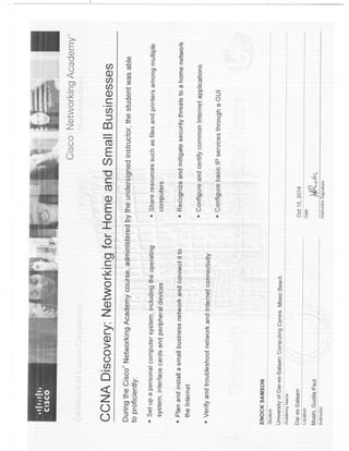 CISCO NETWORKING certificates | PDF