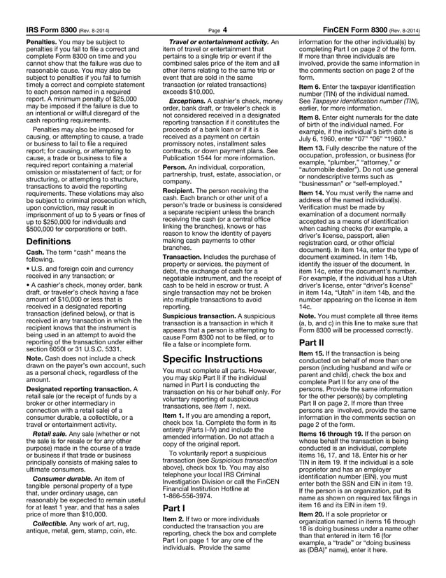 IRS Form 8300.pdf | Business Accounting & Finance | Business