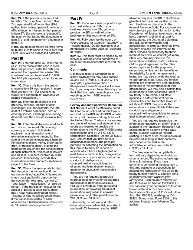 IRS Form 8300.pdf | Business Accounting & Finance | Business