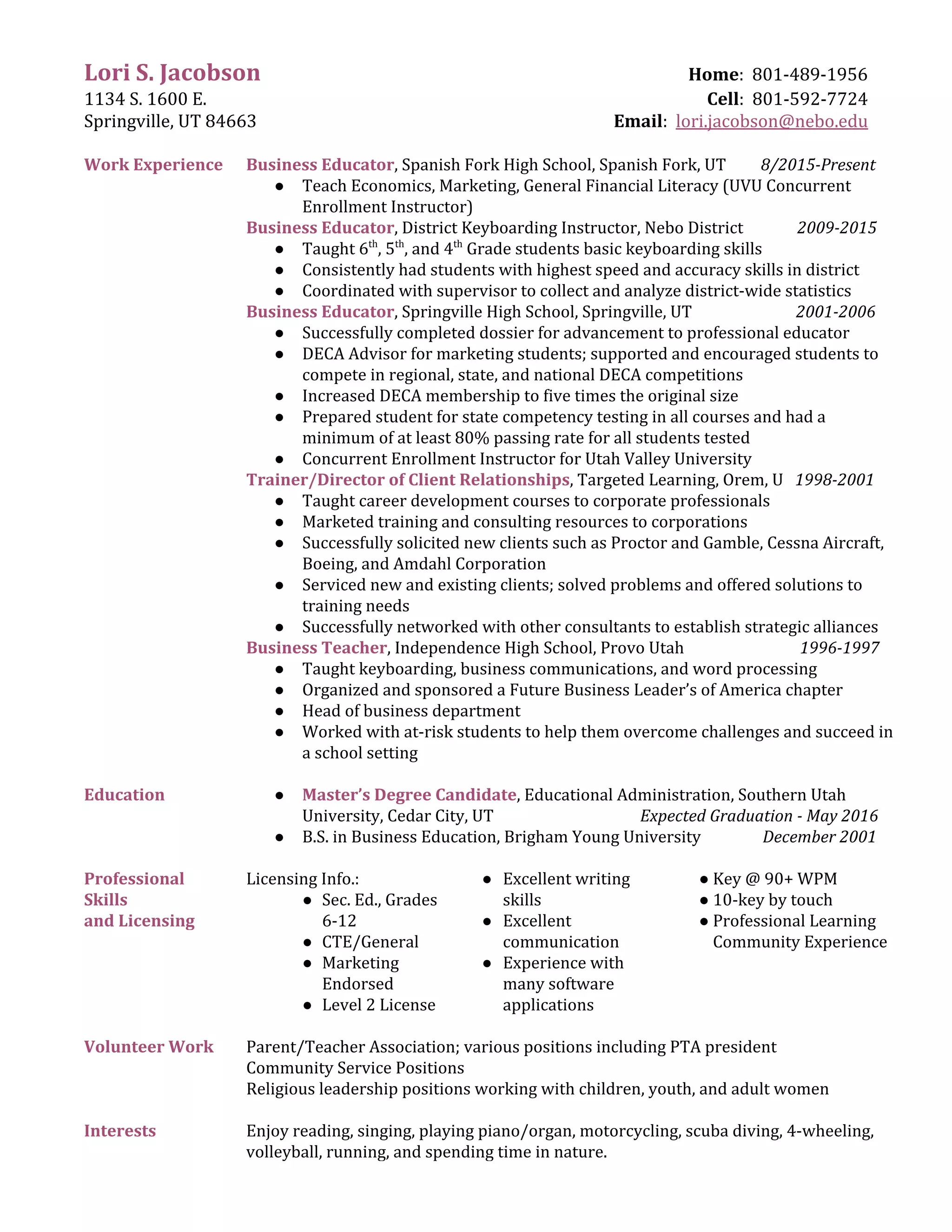 Resume-Jacobson | PDF