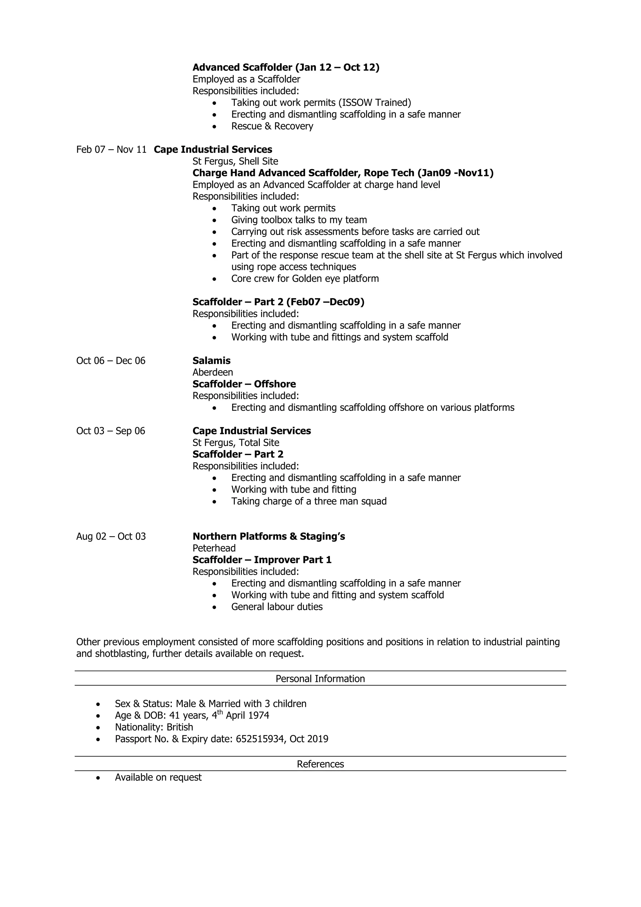 Robert G Morrison CV | PDF