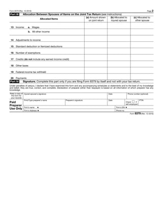 F8379 injure spouse form | PDF | Personal Taxes | Personal Finance