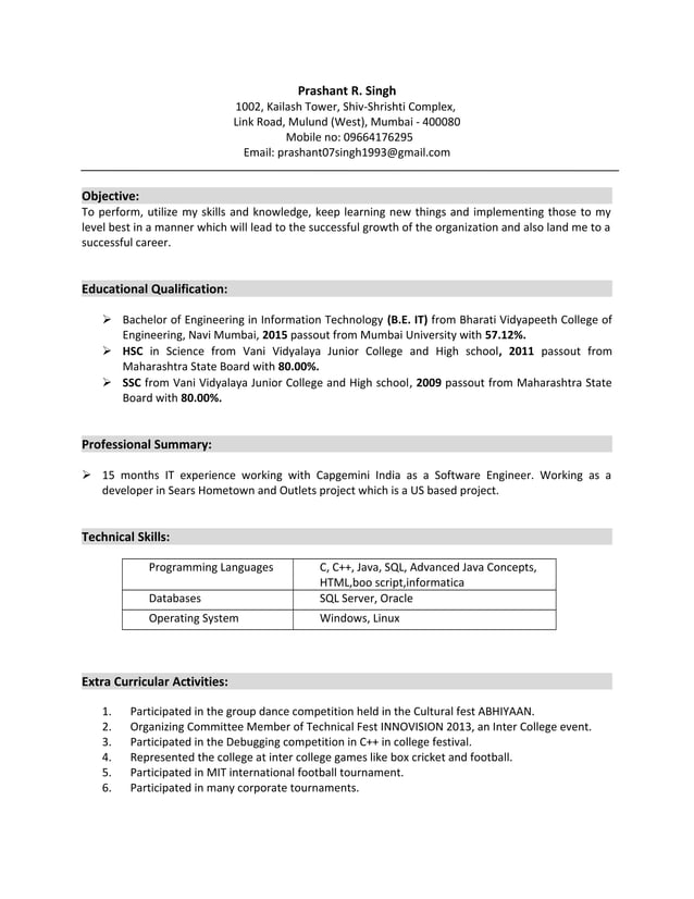 PrashantSingh_Resume | PDF