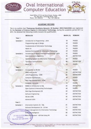 ACADEMIC RECORD | PDF