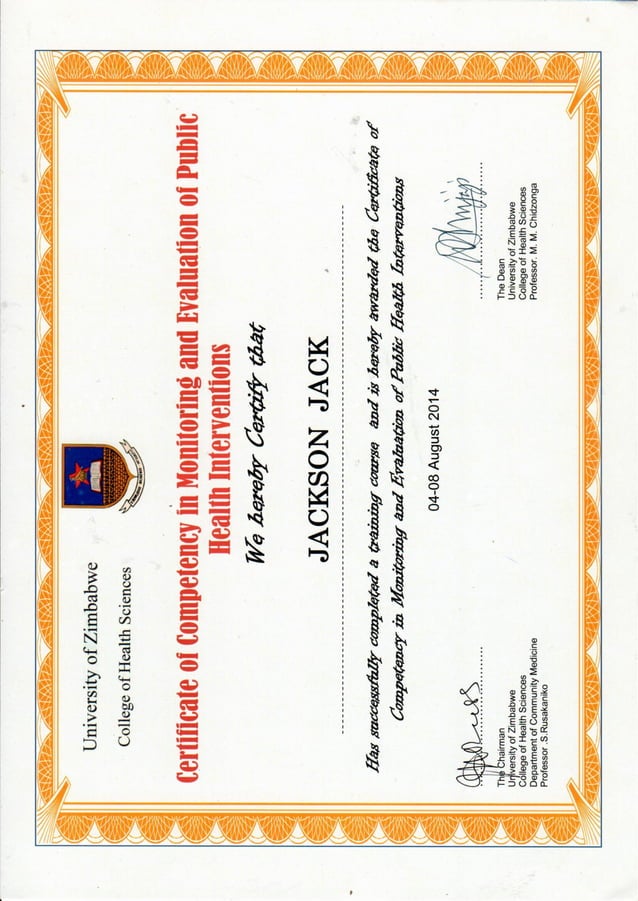 Certificate on competency in M&E | PDF
