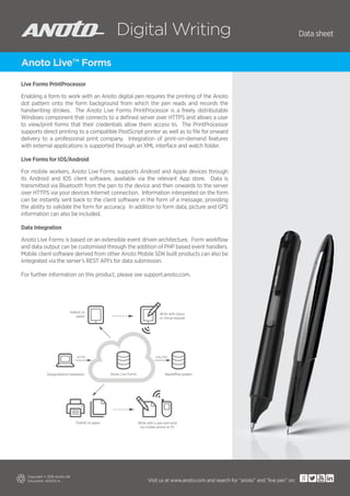 Anoto Live Forms Product Sheet | PDF