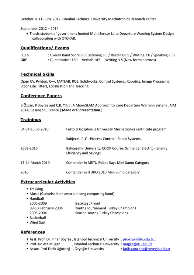 BARIŞ ÖZCAN CV(eng) | PDF