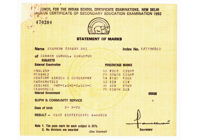 SAURABH DAS-MATRICULATION PASS CERTIFICATE. | PDF