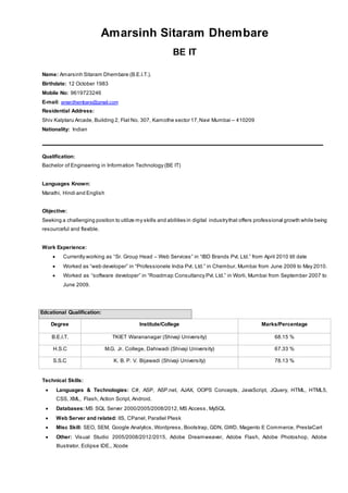 Amar_New_Resume | DOCX