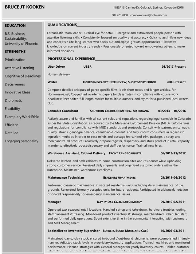 Kooken Resume 2017 | PDF