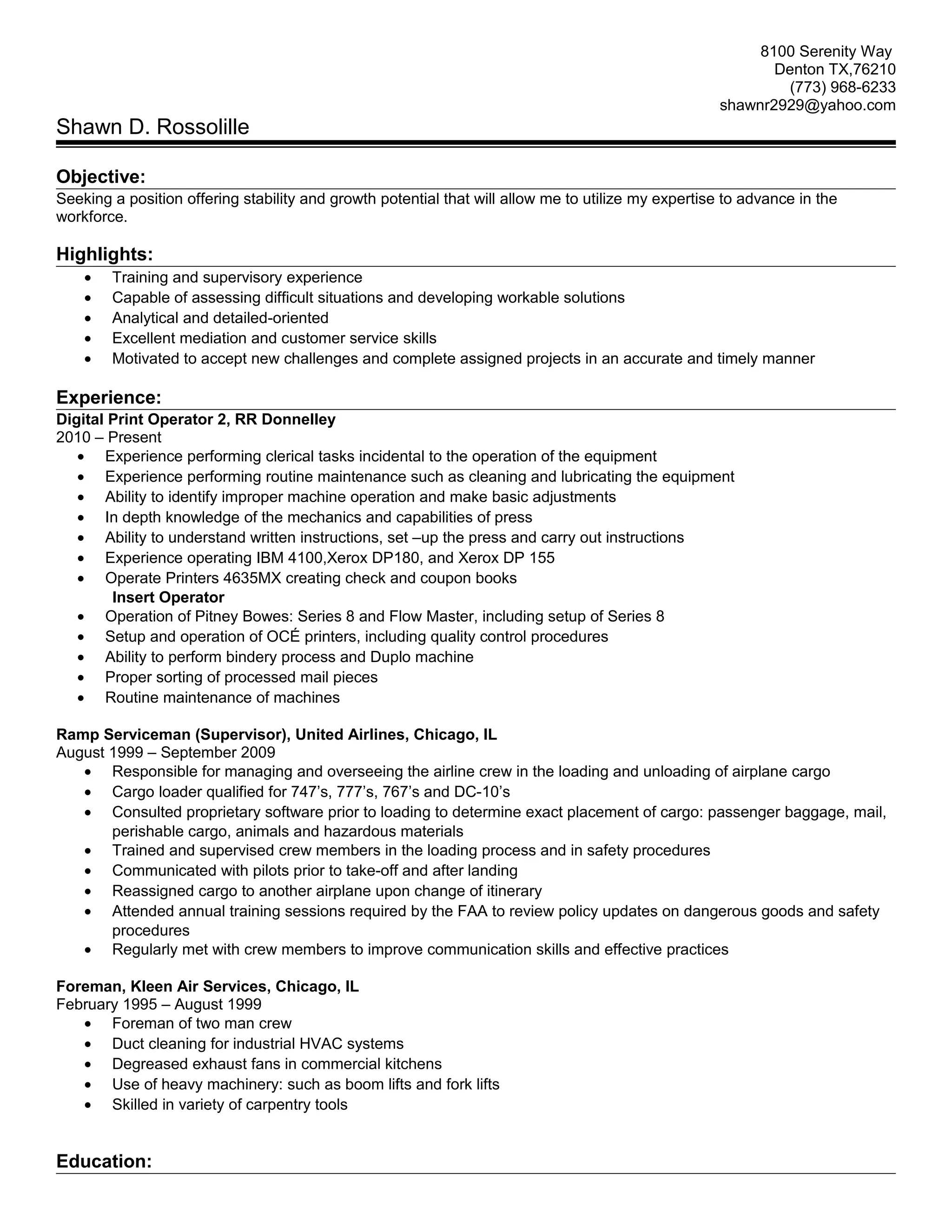 SHAWN RESUME.-1. | DOC