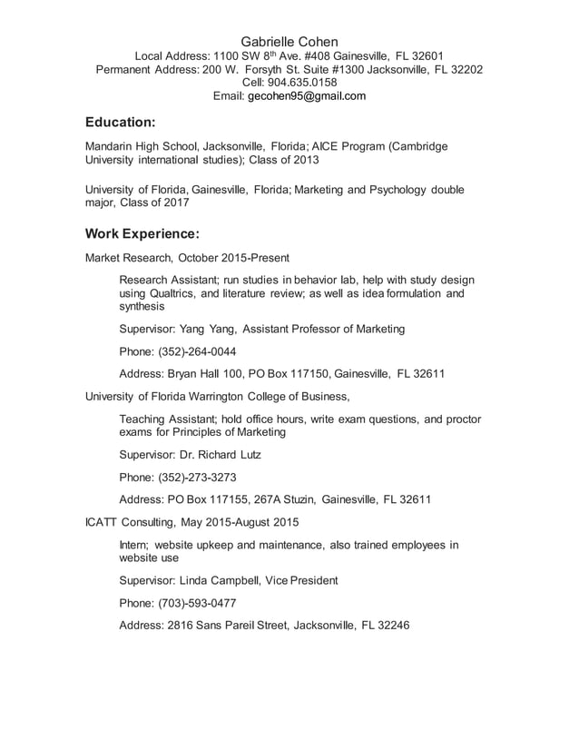 Gabrielle Cohen Resume Feb 2016 | PDF