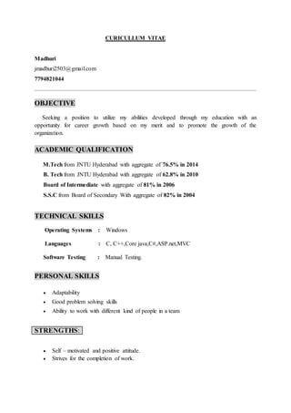 madhuri cv | PDF