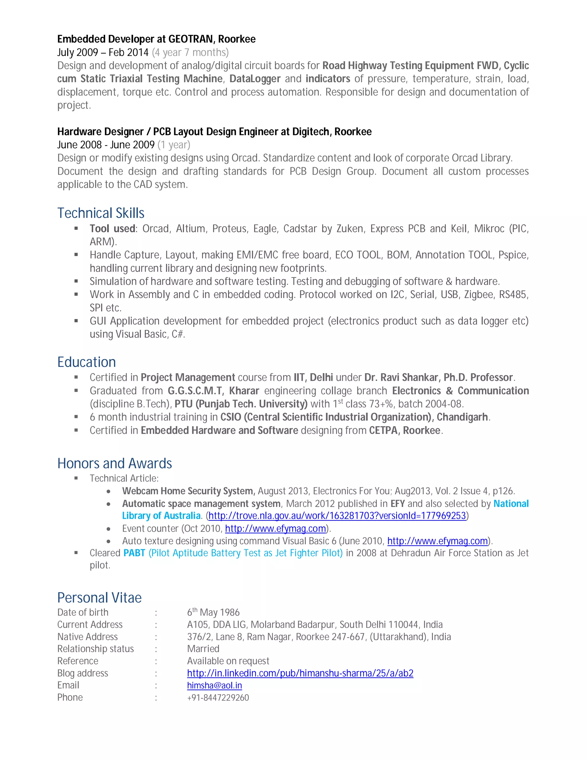 Himanshu Sharma, Resume | PDF