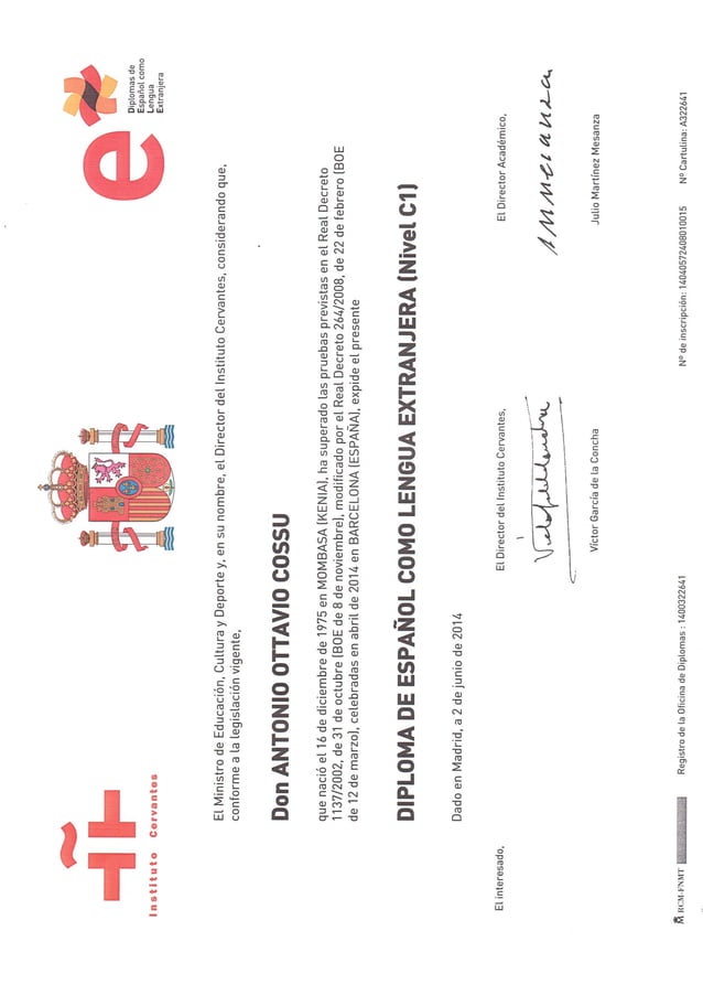 Diploma DELE C1 fronte | PDF