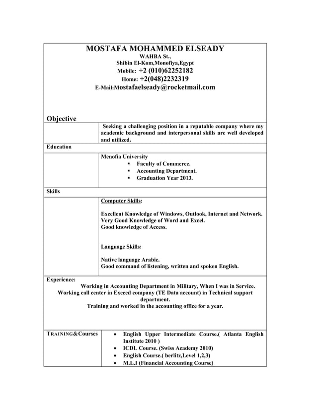mostafa cv | PDF