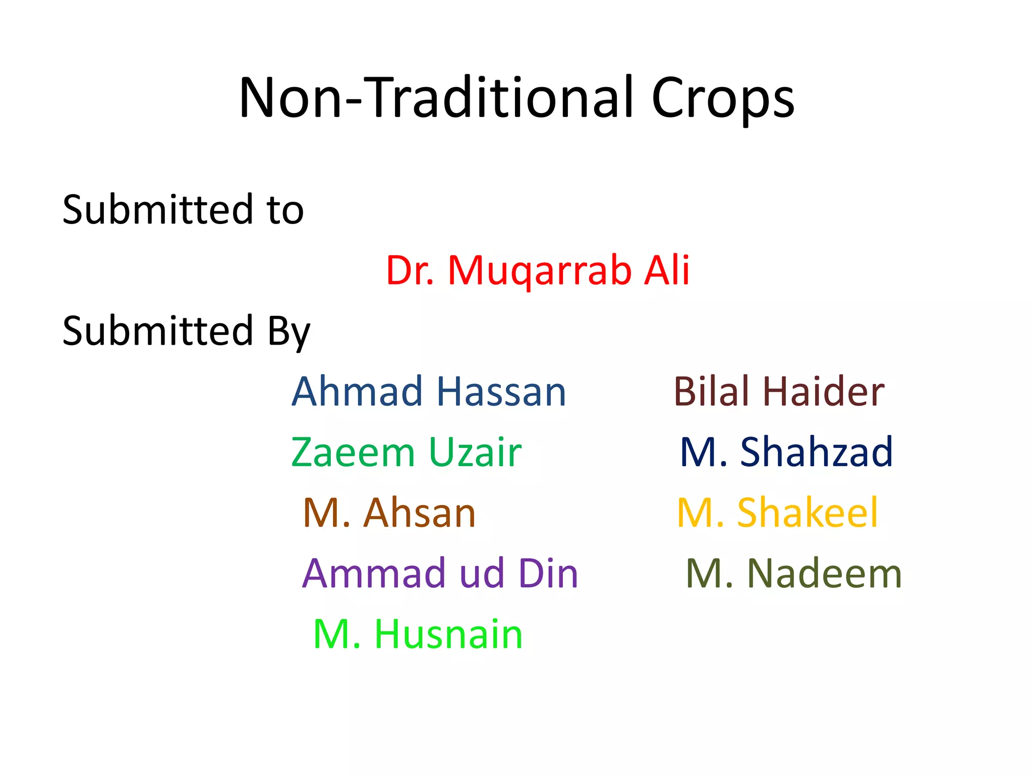 Non-Traditional Crops | PPTX