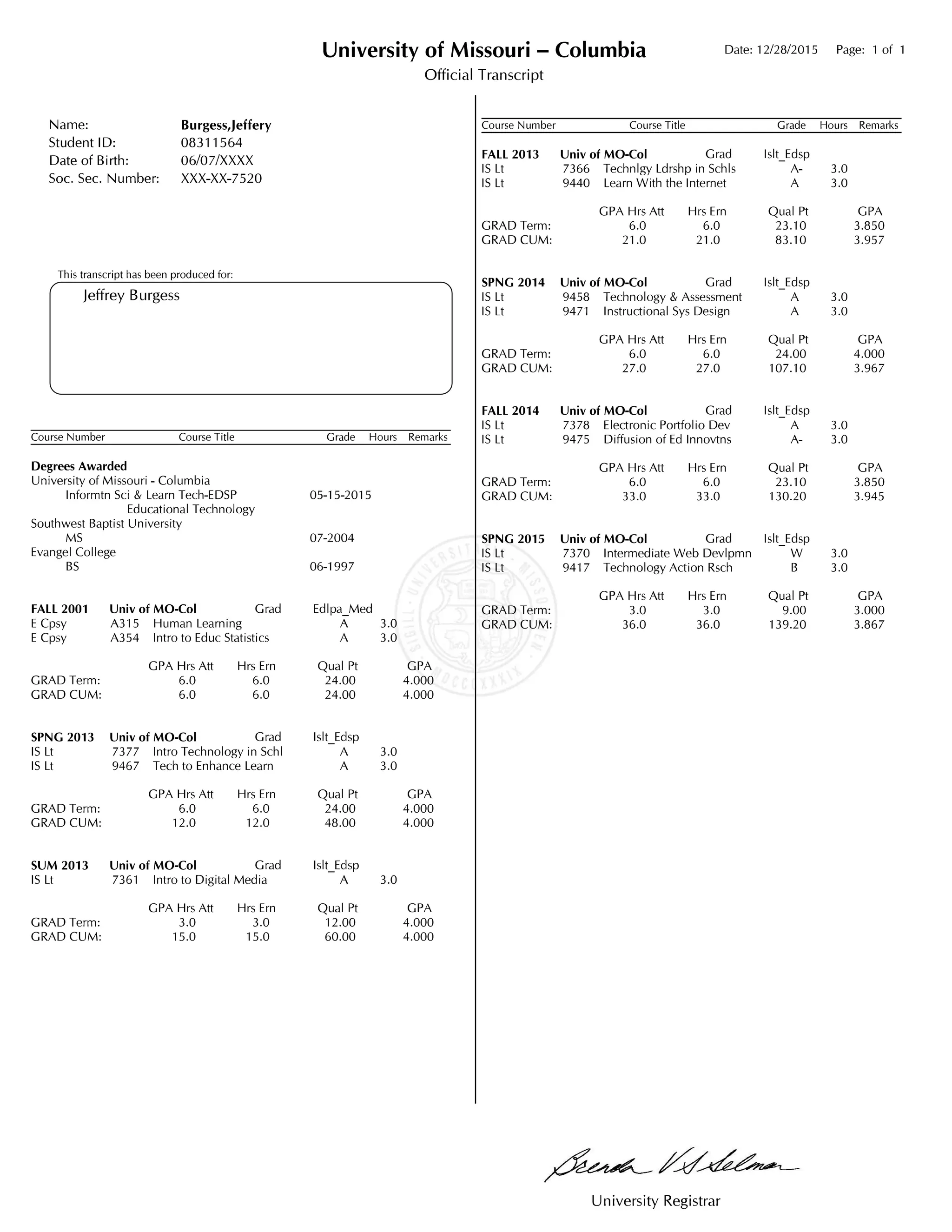 MU transcript new | PDF