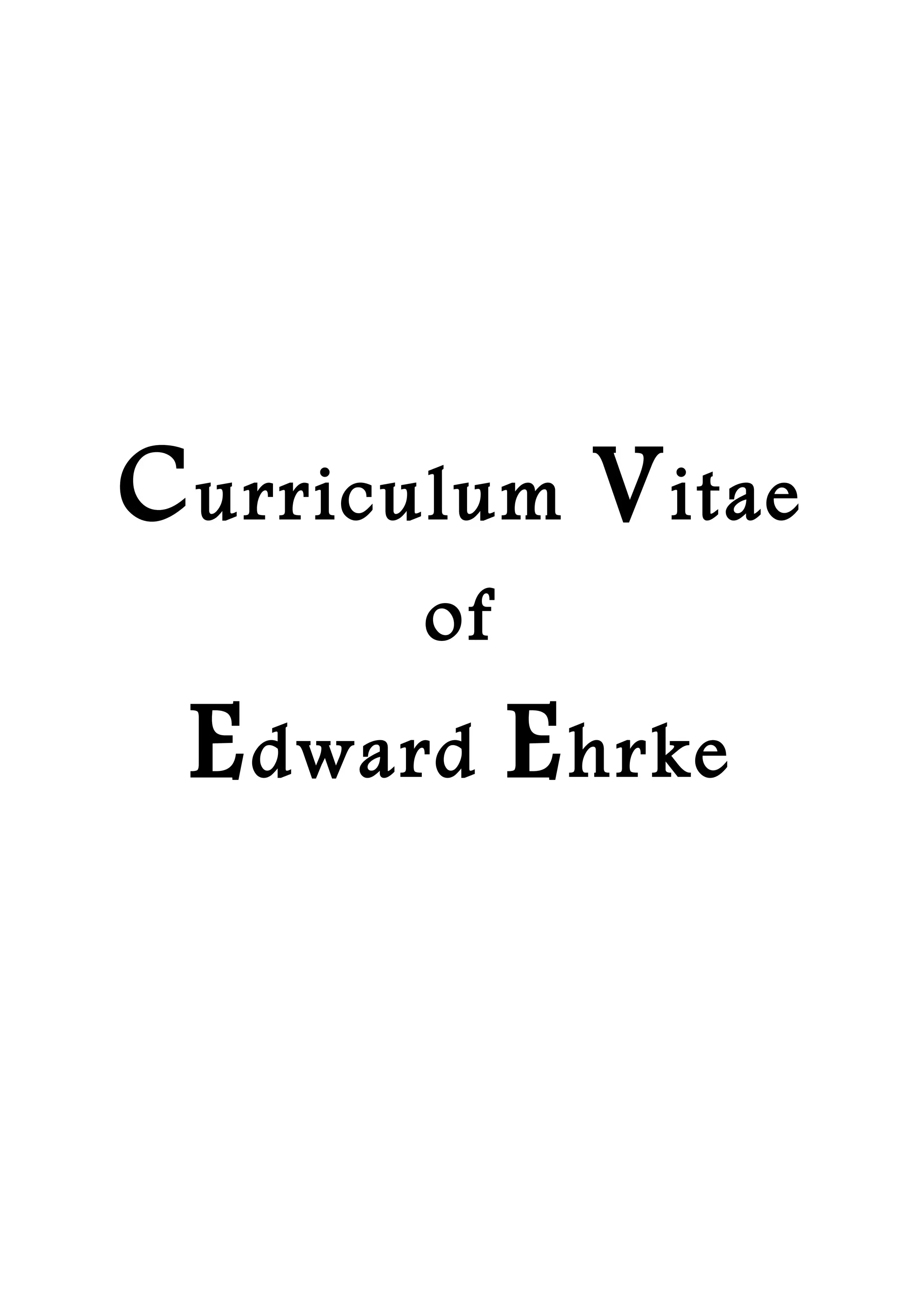 Edward Ehrke's CV | DOC