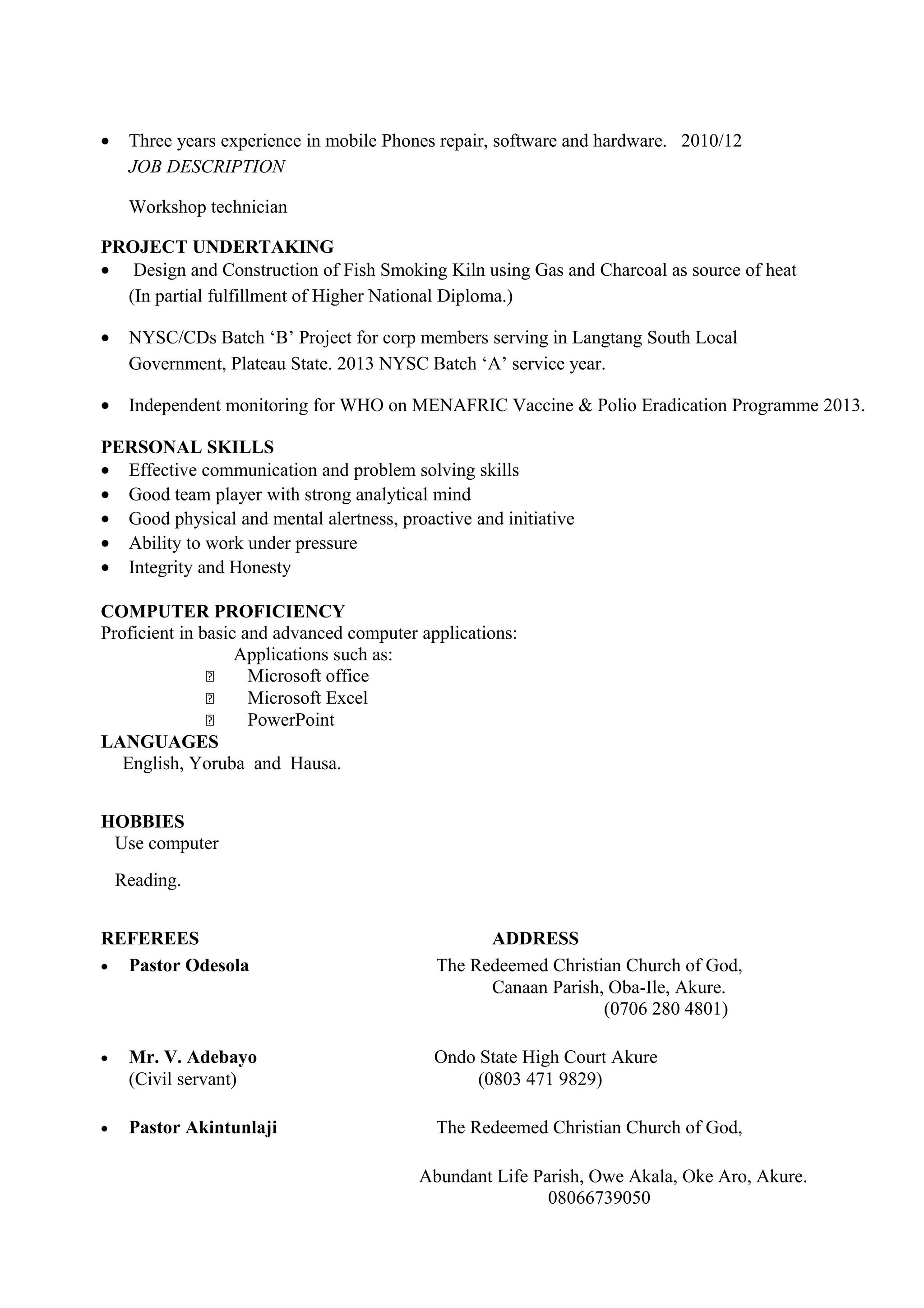 Adeniyi. A cv 2pg188AkCV1 | PDF