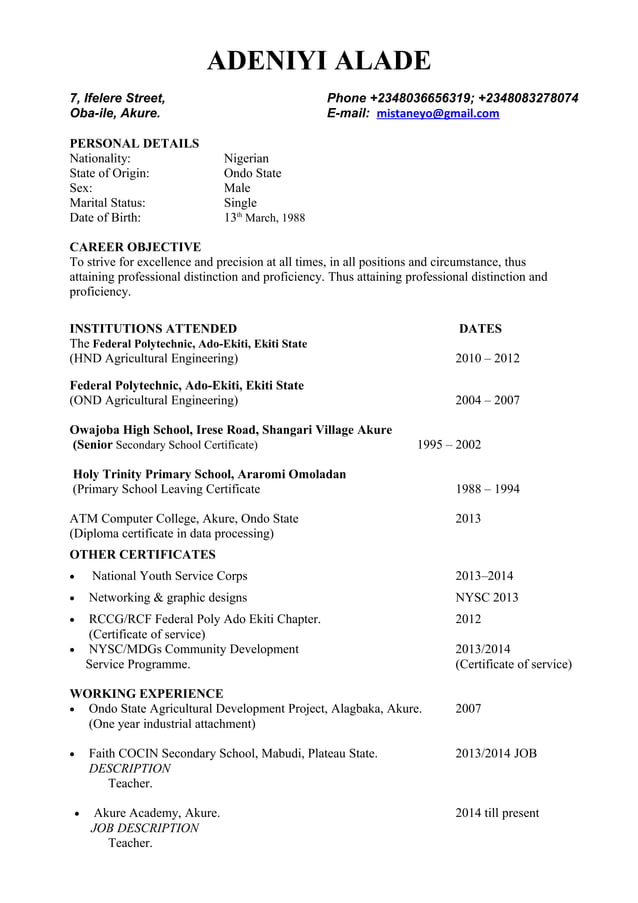 Adeniyi. A cv 2pg188AkCV1 | PDF