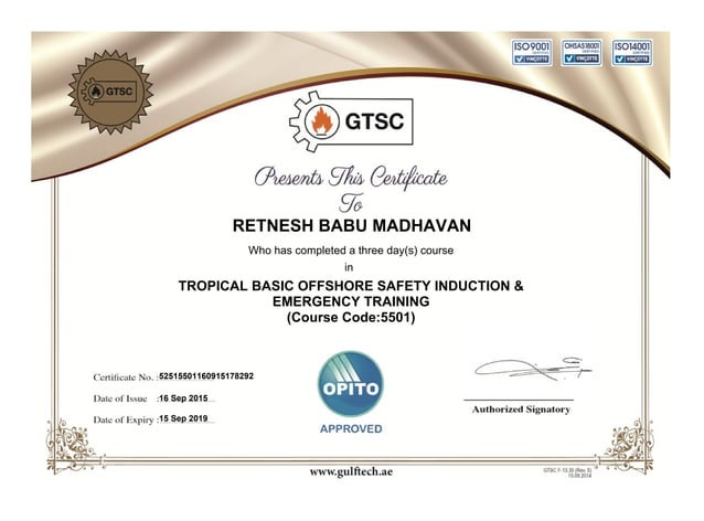 TBOSIET Certificate-Ratnesh Babu | PPT