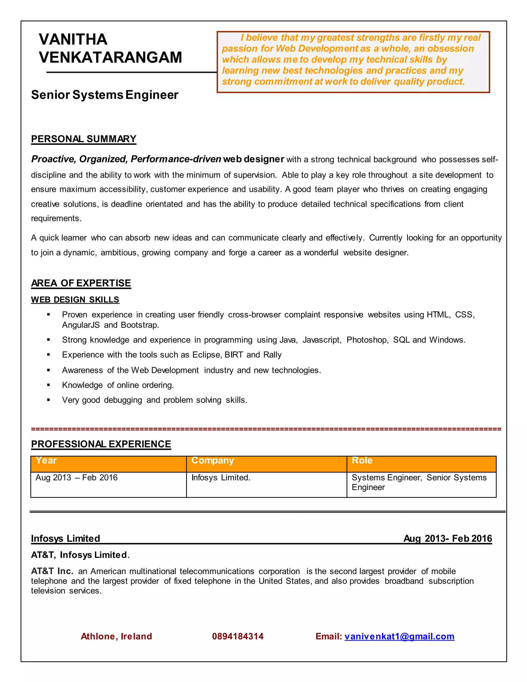 Vanitha_Resume | PDF