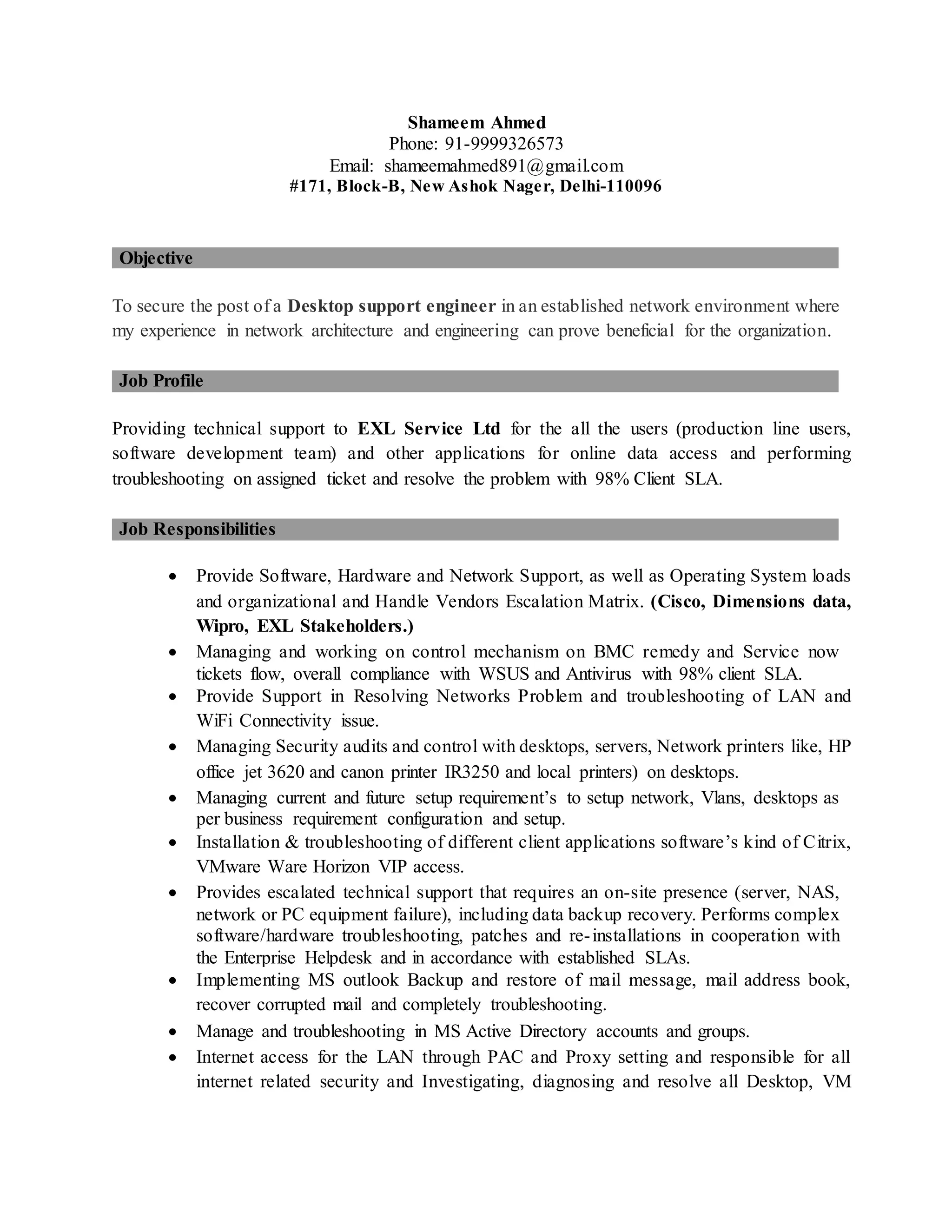 Shameem Ahmed resume | DOCX
