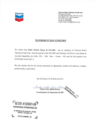 Reference Letter - CHEVRON | PDF