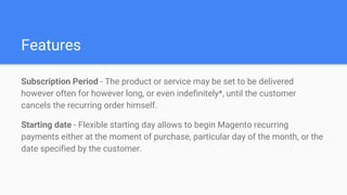 Subsription and Recurring Payments | PPT